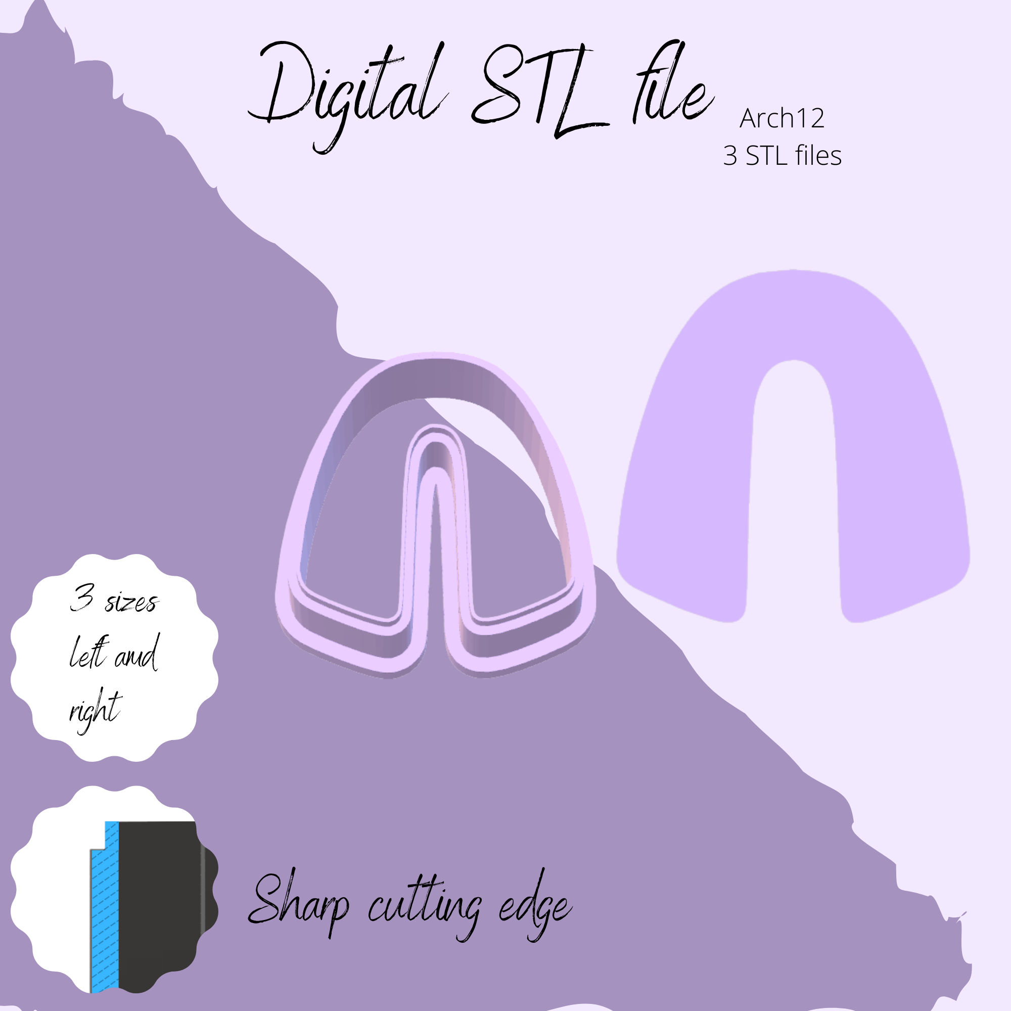 STL file Arch 12 clay cutter | STL Digital file | 3 sizes | sharp ...