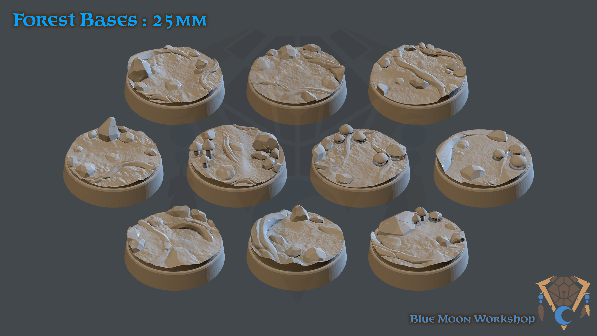 STL file Stylized forest bases : 25mm ⚔ ・3D printer design to download ...