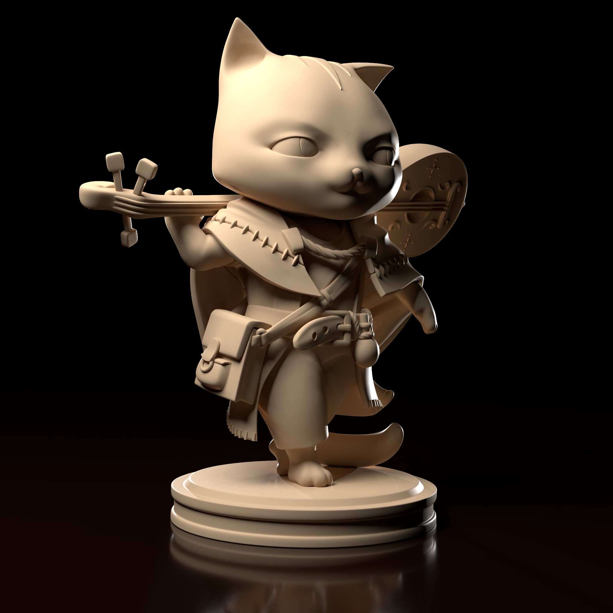 STL file Chibi Cat Bard 🐱・3D print model to download・Cults
