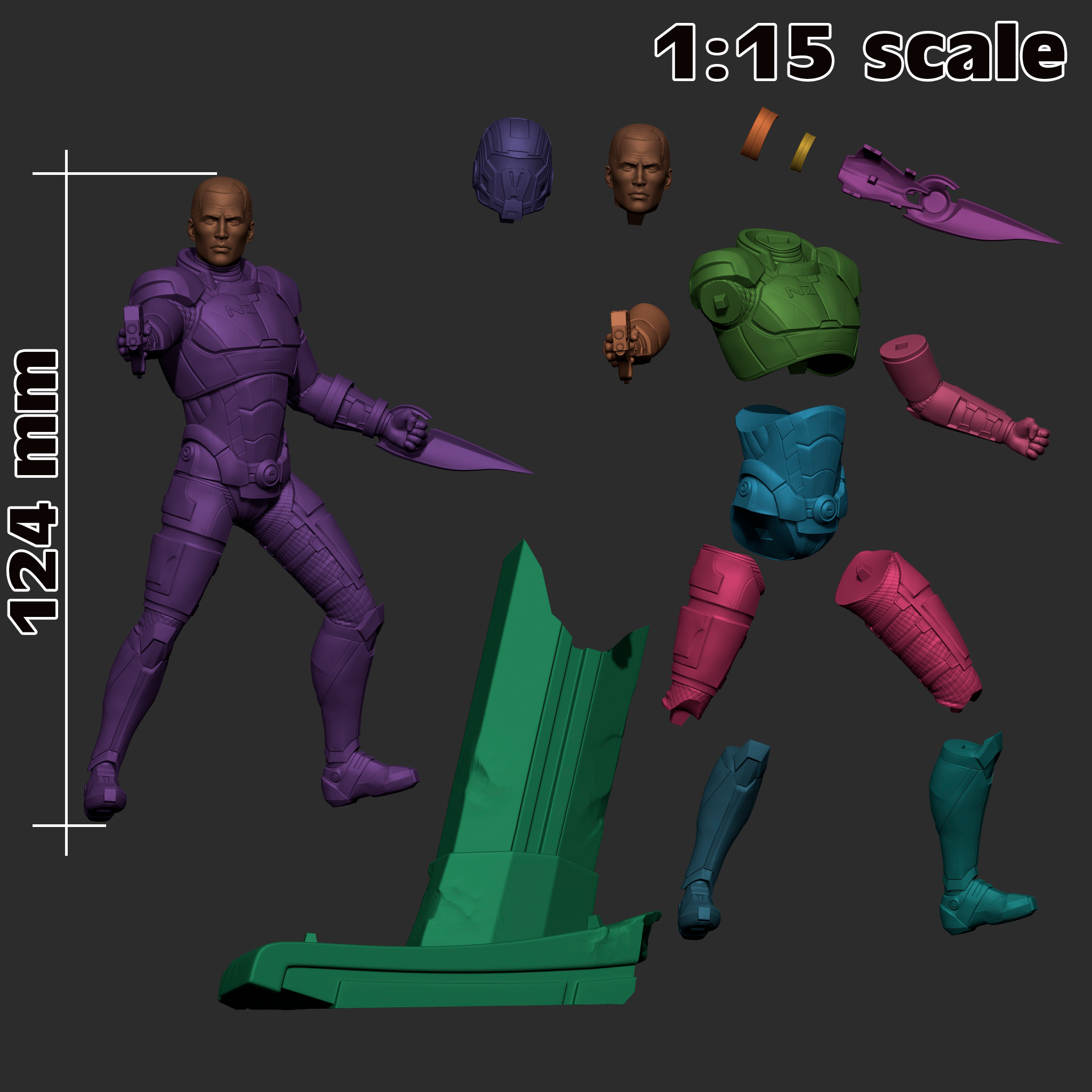 STL file Commander Shepard ♂️・Design to download and 3D print・Cults