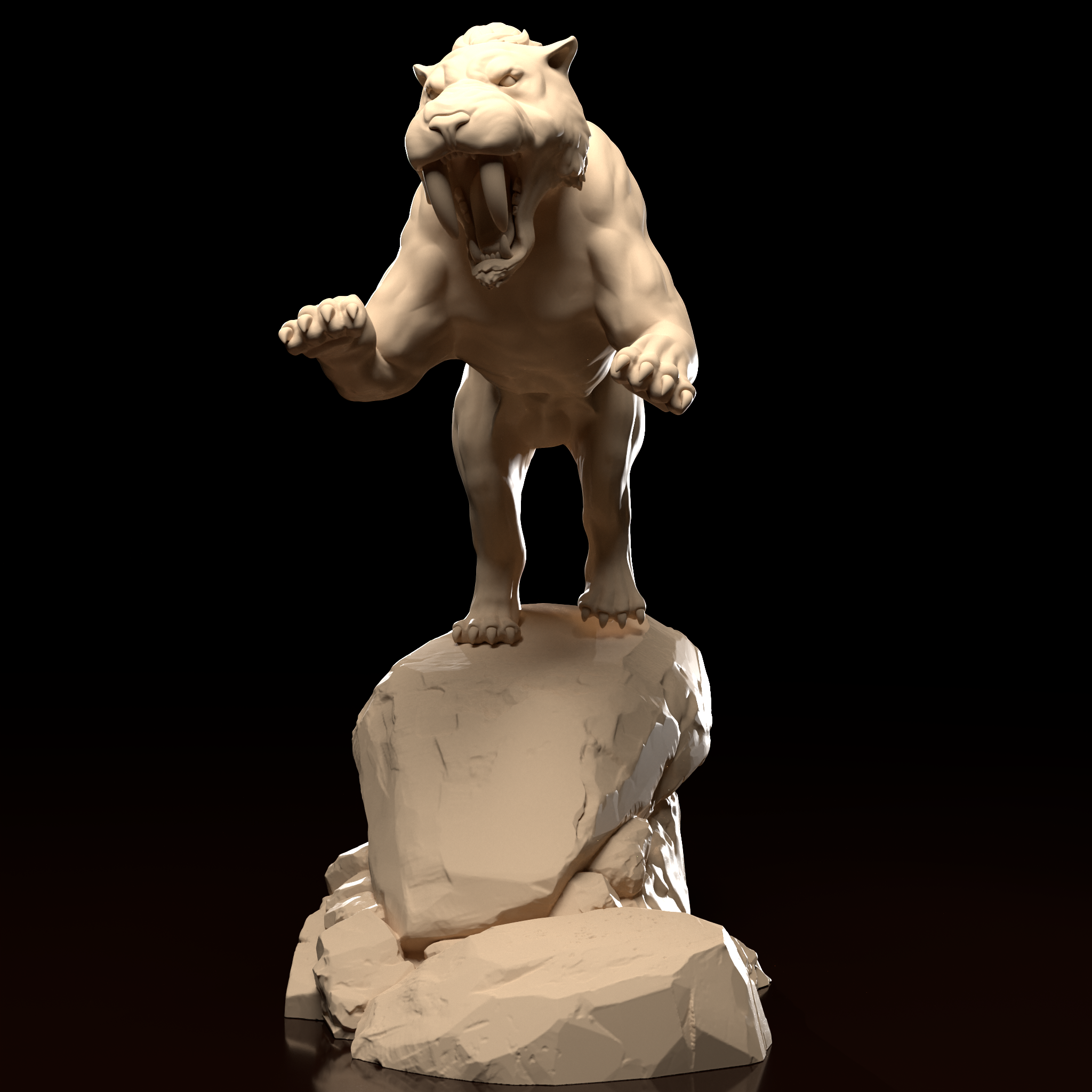 STL file Saber-toothed tiger 🐅・3D printer design to download・Cults