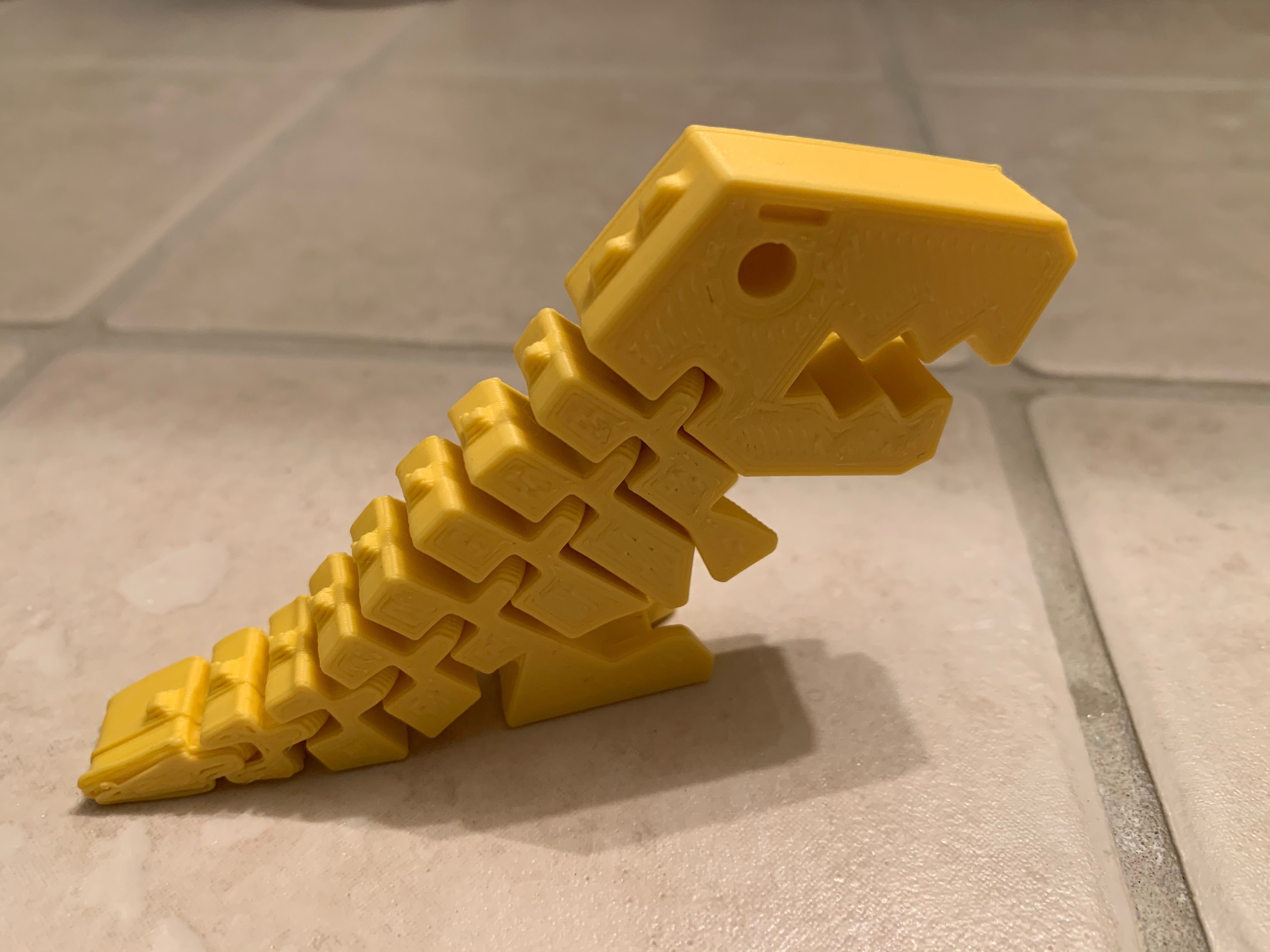 3D printing Flexi Rex with stronger links・Cults