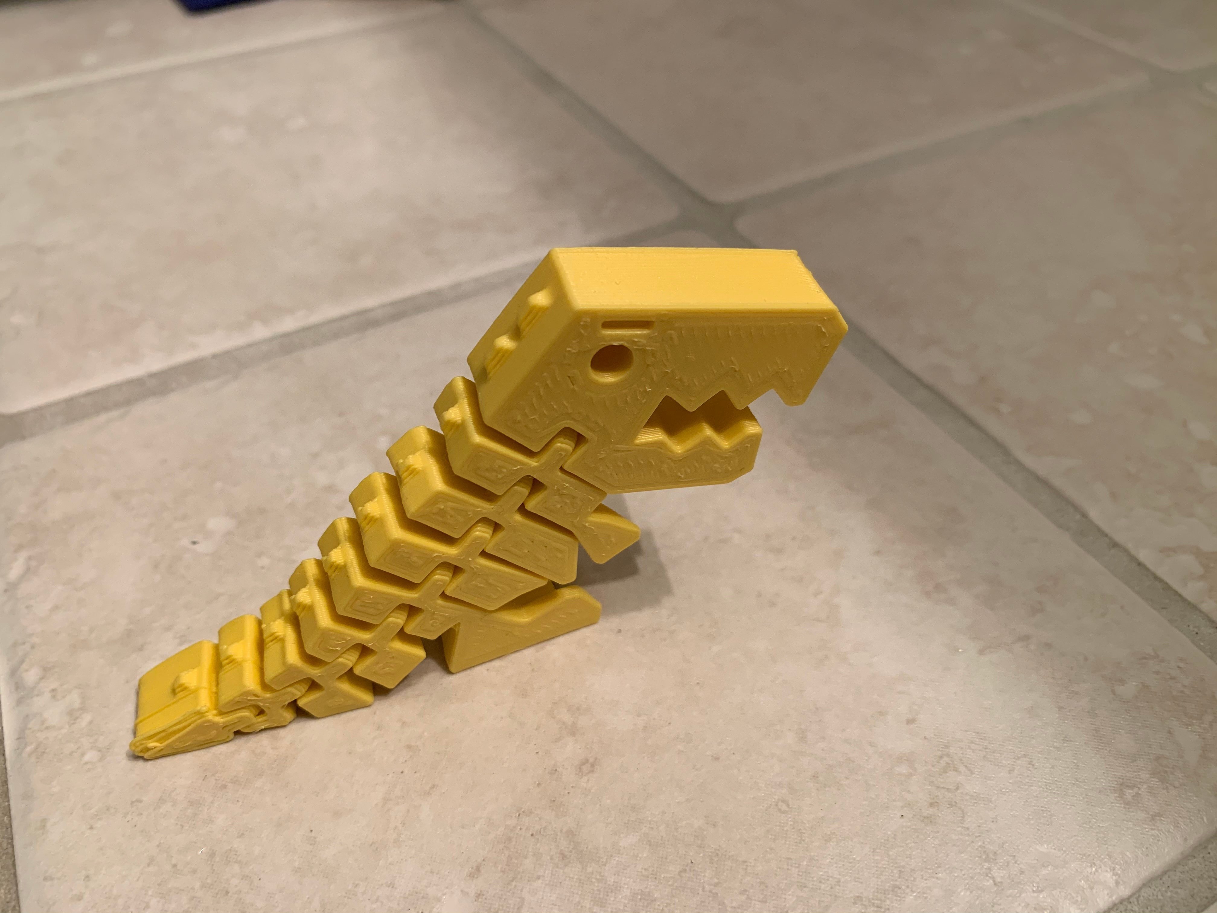 3D printing Flexi Rex with stronger links・Cults
