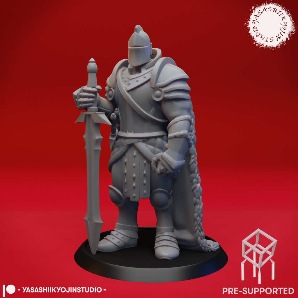STL file Armored Fighter / Knight - Tabletop Miniature (Pre-Supported ...