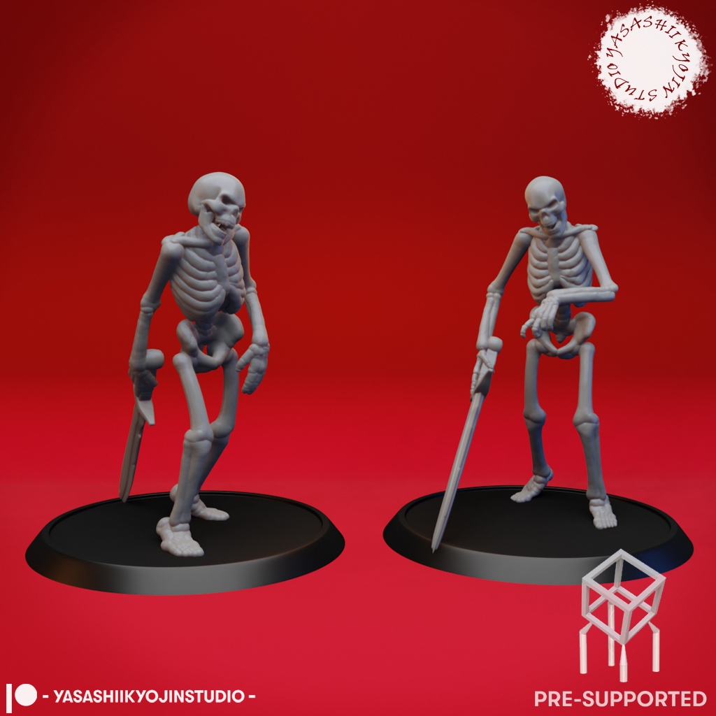 STL file Undead Skeleton Swordsmen - Tabletop Miniature (Pre-Supported ...
