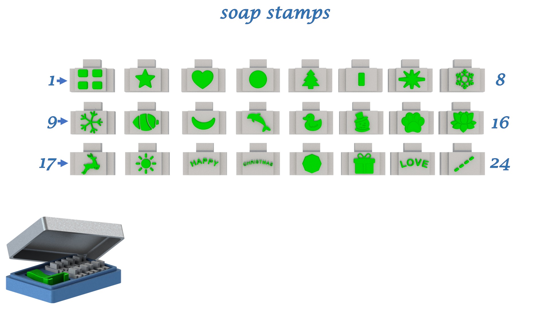 🧼 Soap stamps・ STL File for 3D printing・Cults