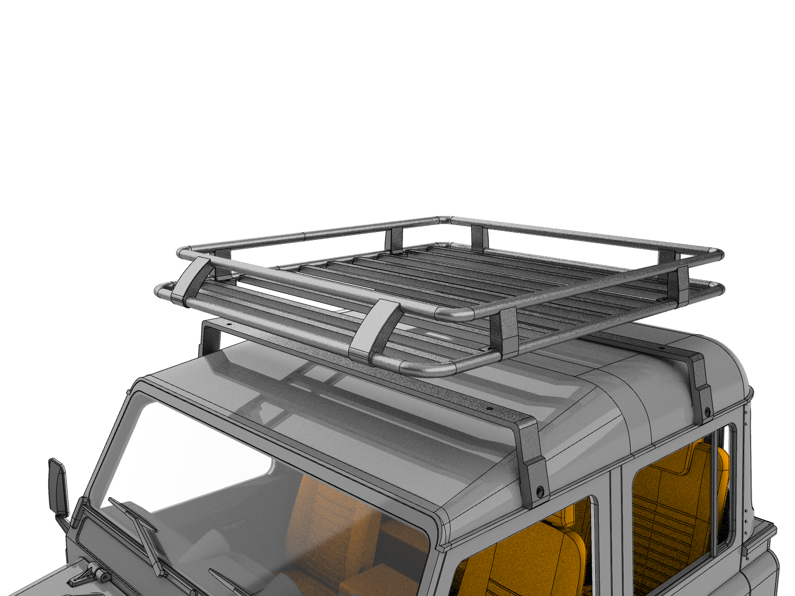 STL file Land Rover defender 130 high capacity For 1:10 rc chassis 👽 ...