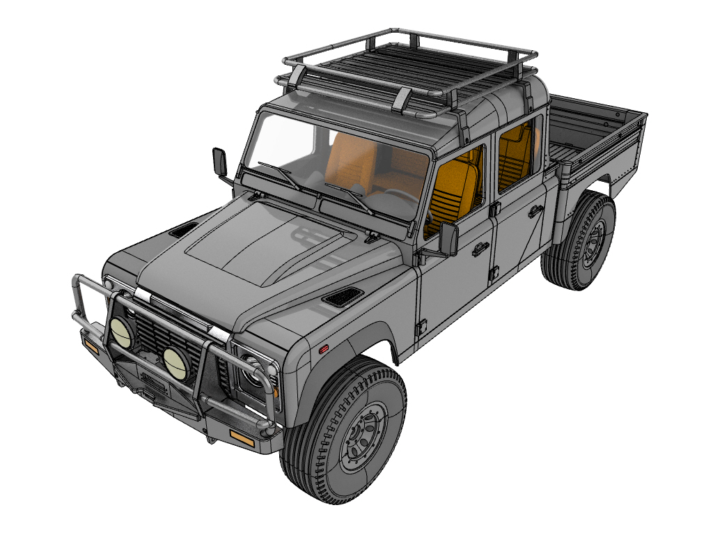 👽 Land Rover defender 130 high capacity For 1:10 rc chassis・ STL File ...