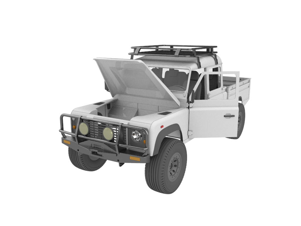 👽 Land Rover defender 130 high capacity For 1:10 rc chassis・ STL File ...