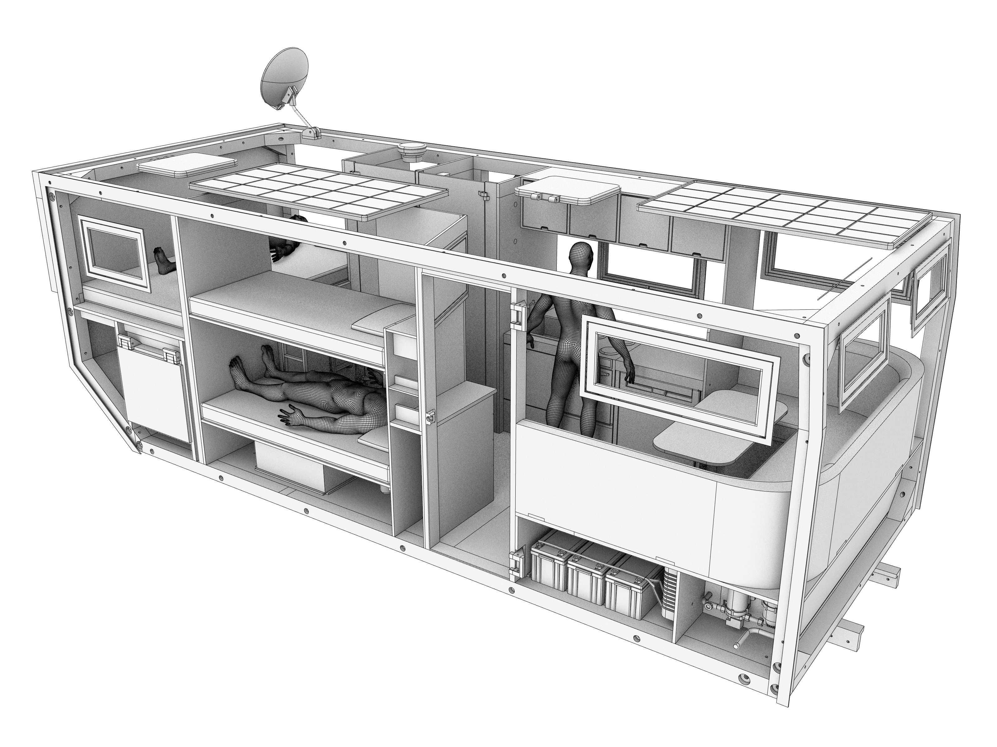 📦 camper model box for RC truck fully 3d printable STL 3D print model ...