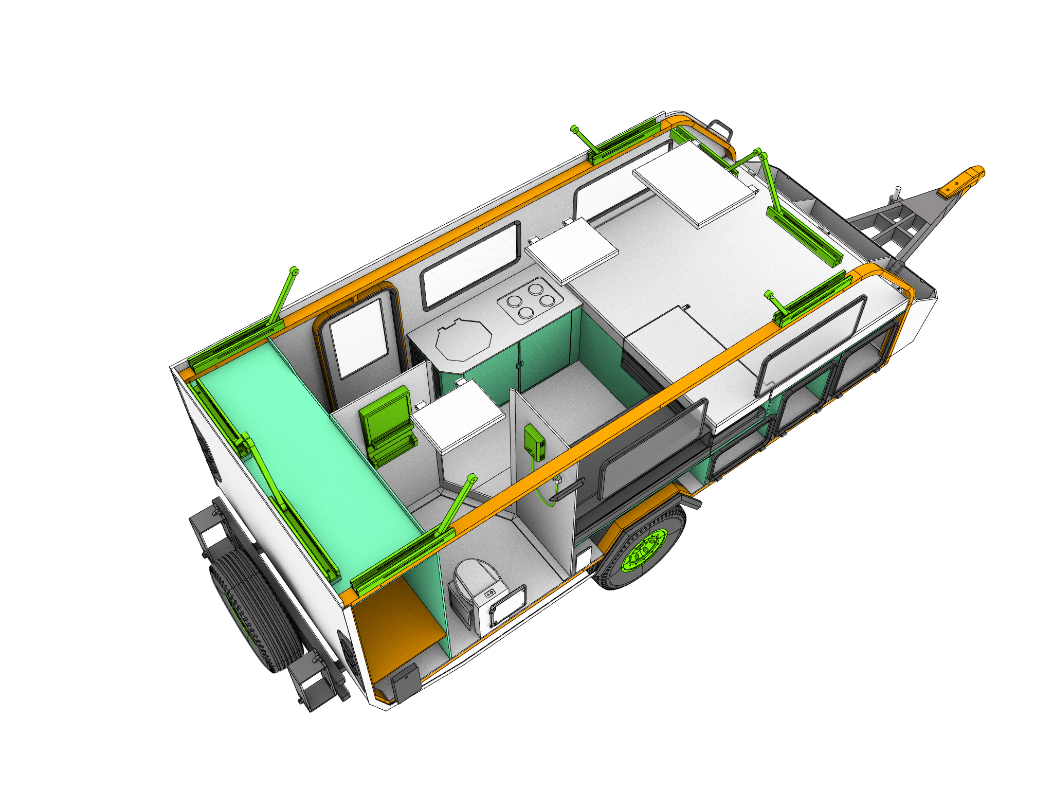🚐 Swag camper trailer off road with interior 3d print model・ STL File ...