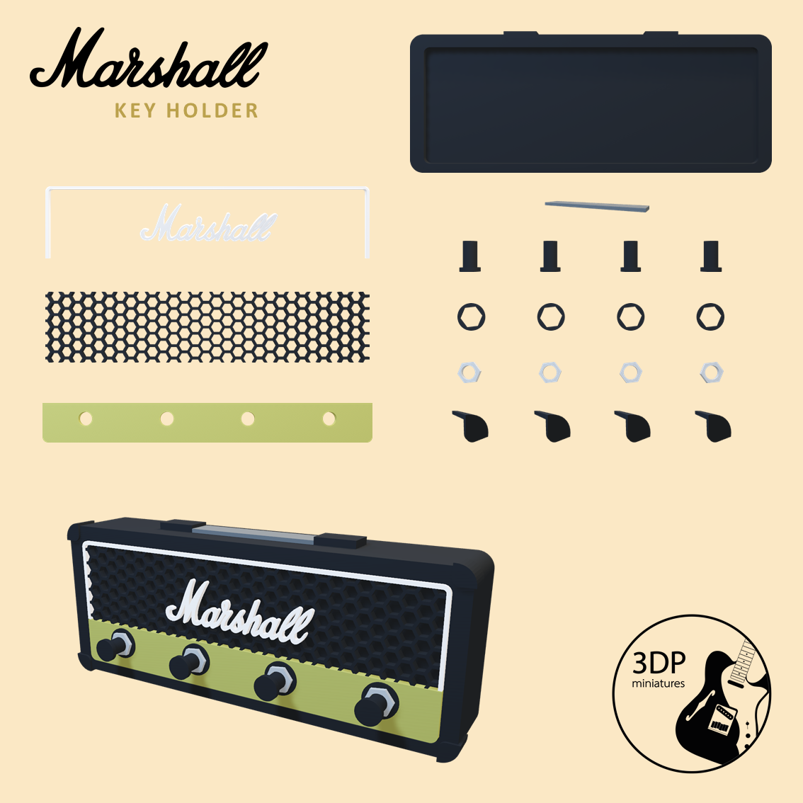 Archivo STL MARSHALL | KEY HOLDER 🔑・Diseño de impresión en 3D para ...