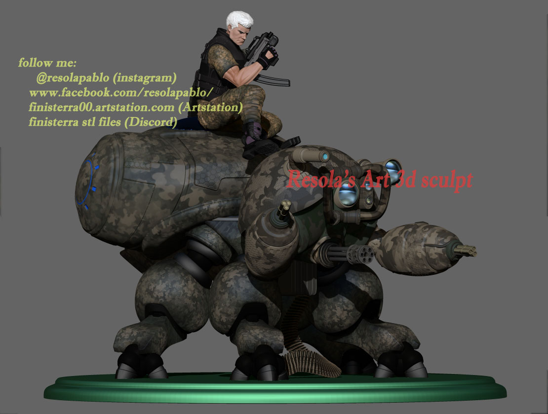 🤖 Batou and tachikoma・ 3D File for 3D printing・Cults