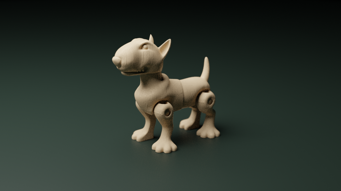 STL file Bull terrier dog, flexi articulated 🐂 (OBJ and 3MF)・3D print ...