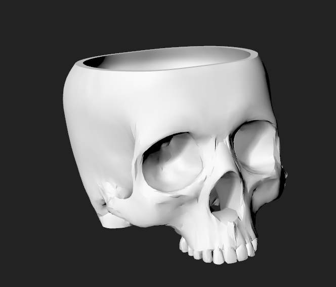 💀 skeleton skull pot・ STL File for 3D printing・Cults