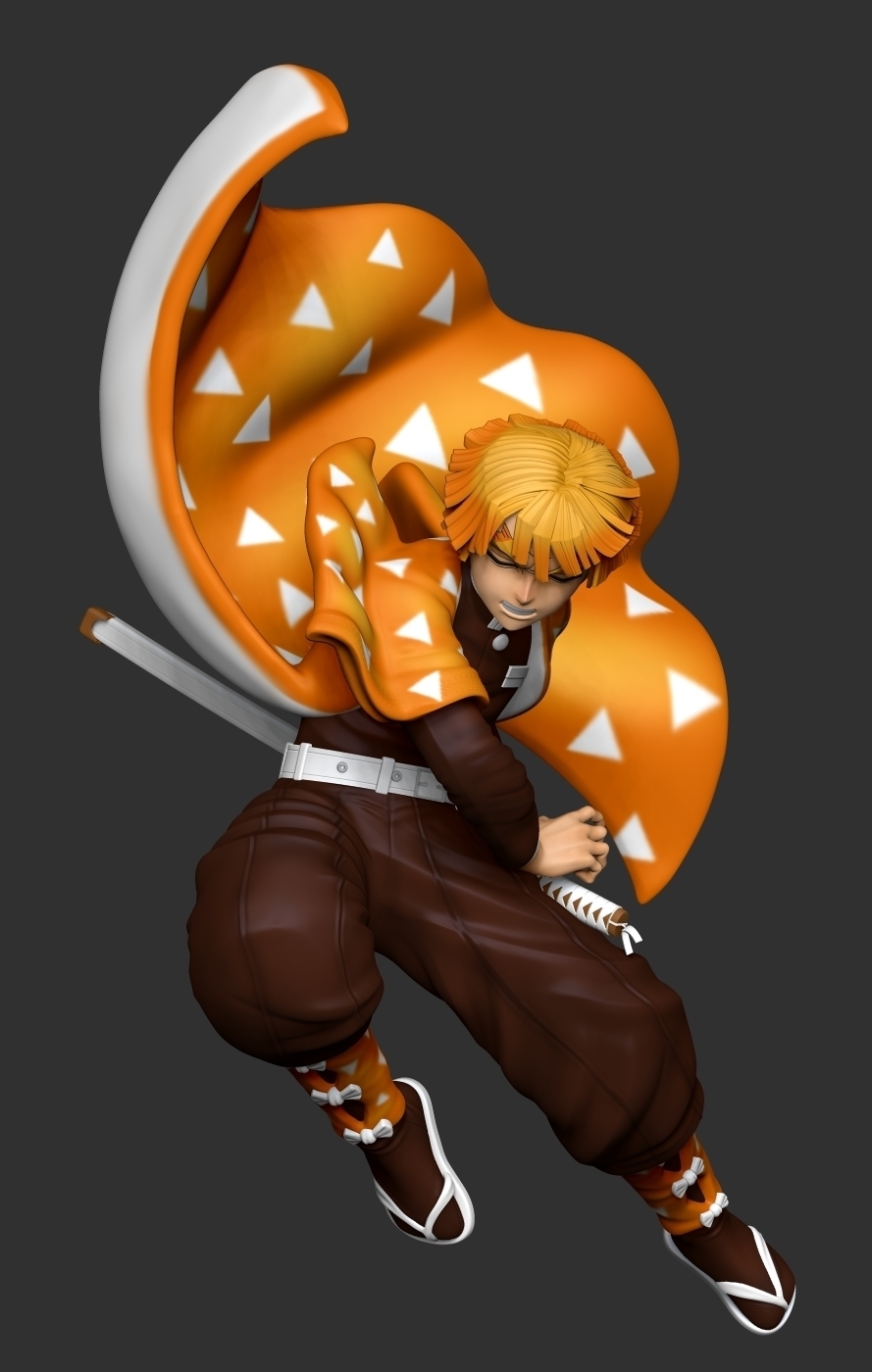 STL file Zenitsu from Kimetsu no Yaiba 3D print model 🎨 ・3D printing ...