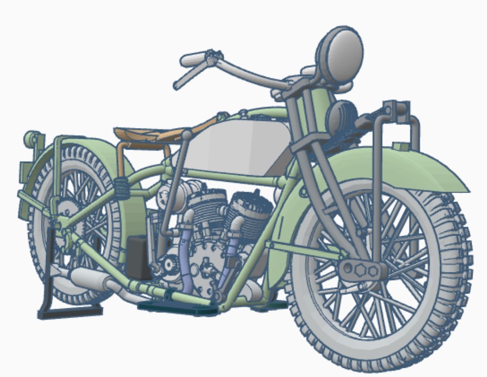 STL file Indian Scout Style motorbike 🏍️・3D printing design to download ...