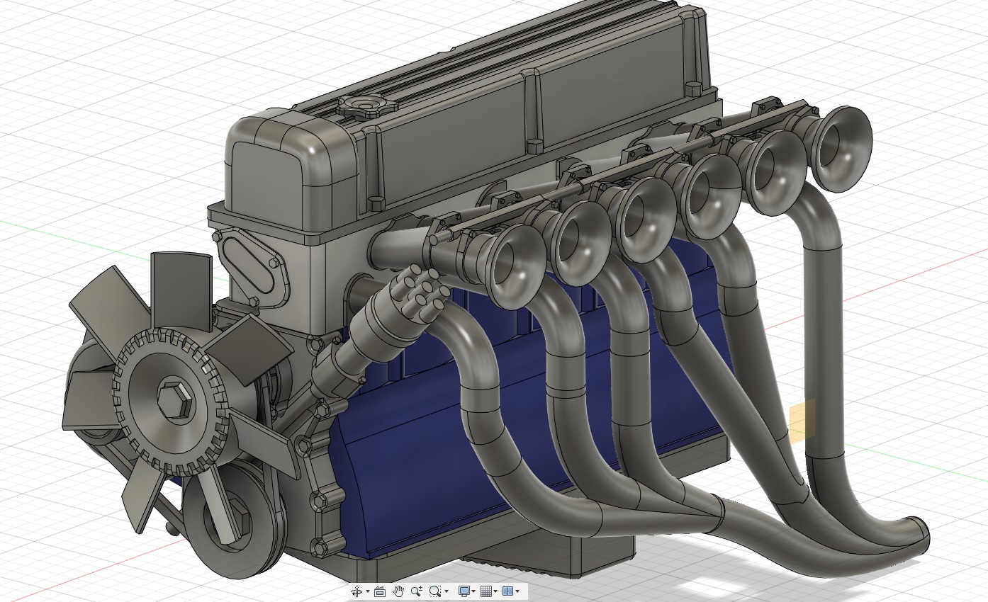 🎨 Nissan L28 Engine 1:24 1/24 R6・ STL File for ・Cults