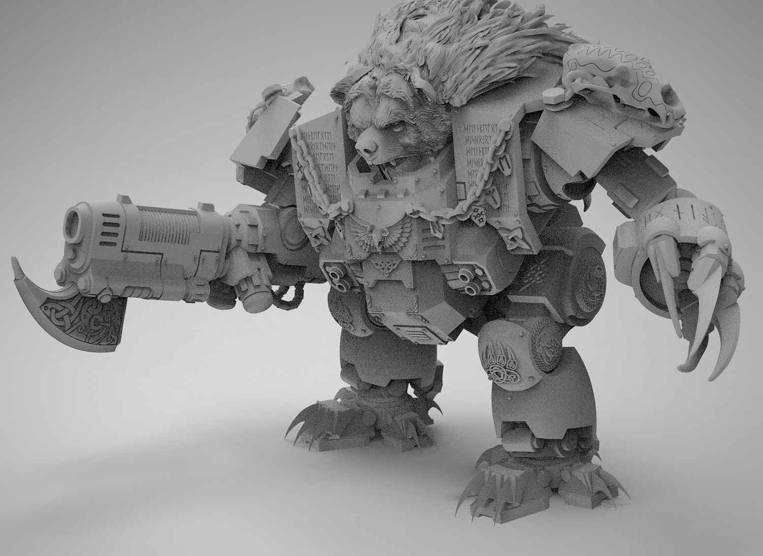 🐻 Bjorn Again Venerated Bear Mech - Modular・Free STL File for ・Cults