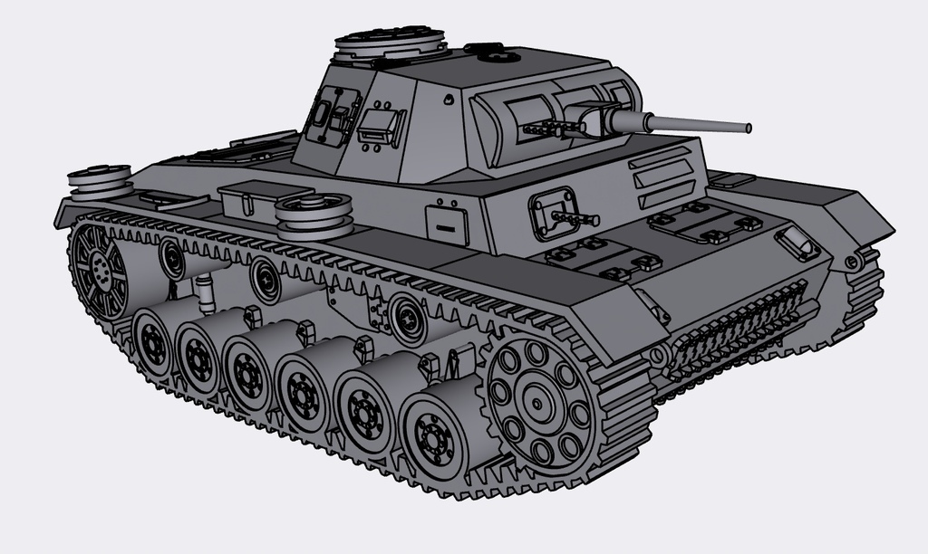 🪖 early Panzer III tank・Free 3D File for ・Cults
