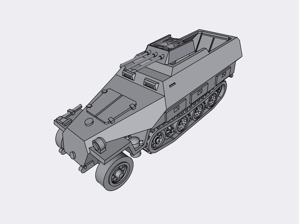 🎲 SdKfz 251/21 trilling flak halftrack・Free 3D File for ・Cults