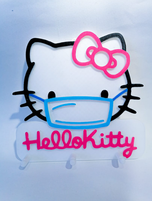 STL file Hello Kitty Mask Holder 👋・3D printer model to download・Cults