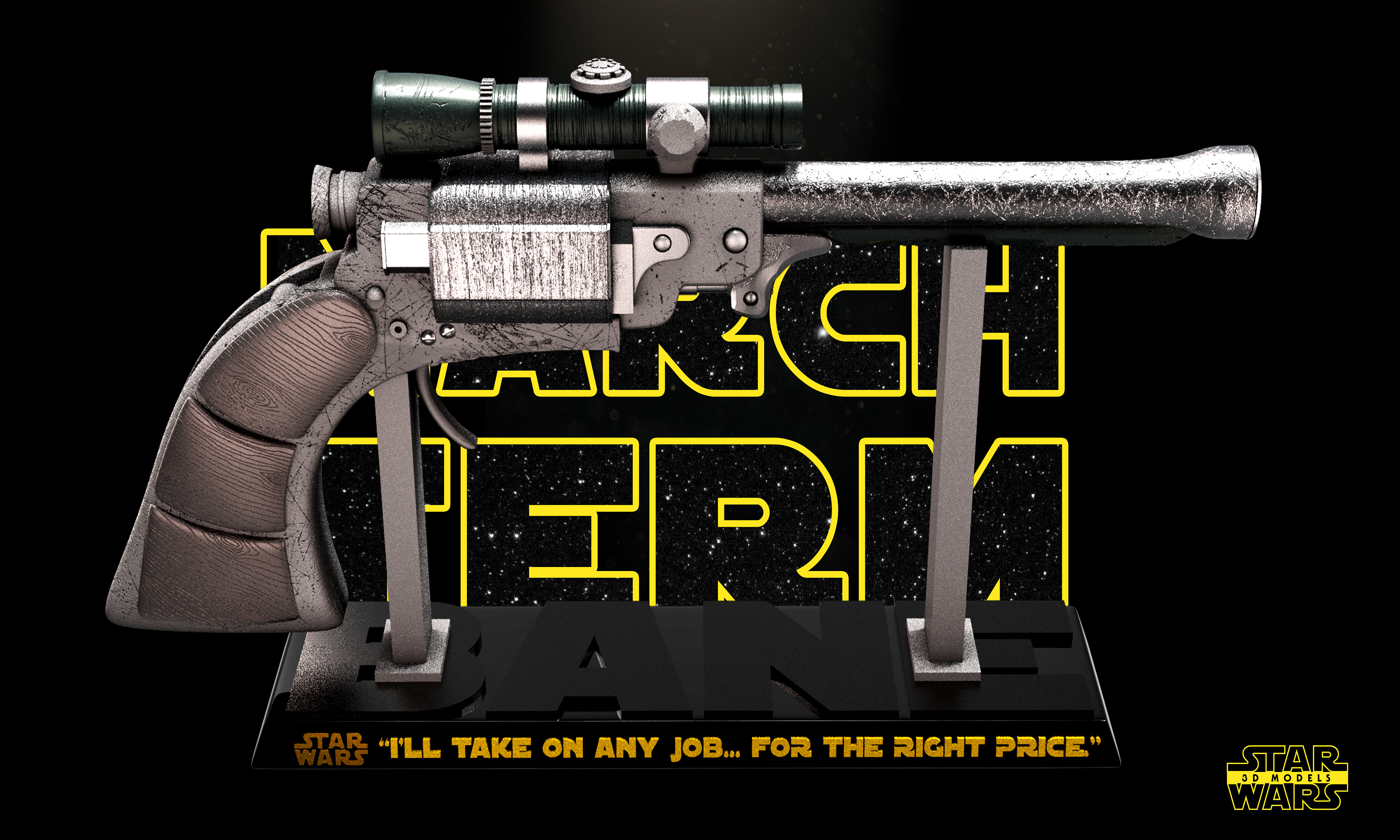 ⭐ Cad Bane Blasters LL-30 #1 and #2 - Star Wars 3D Models - Tested and ...