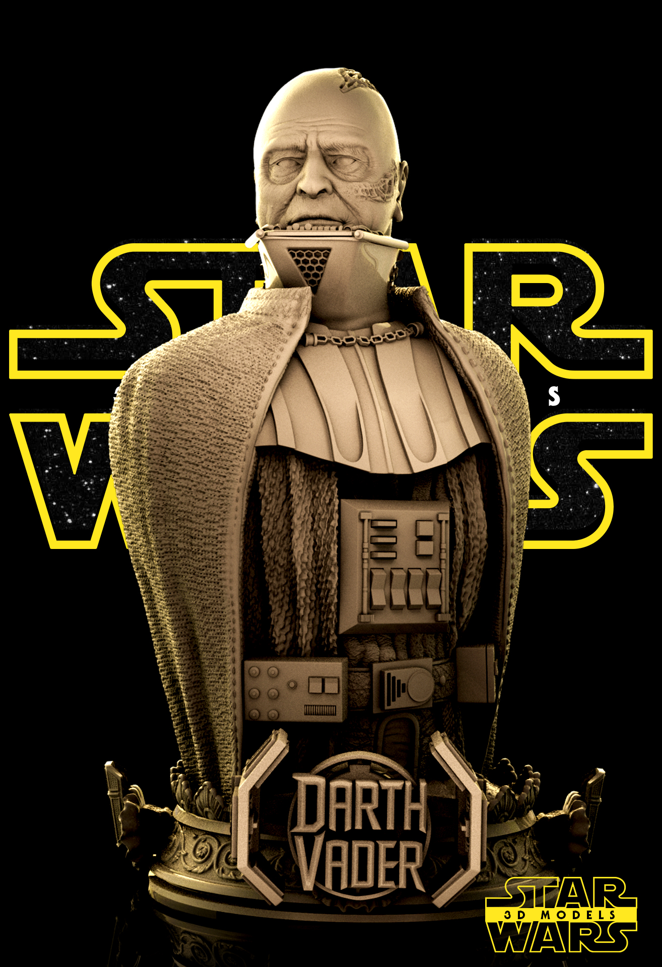 Fichier 3D Buste de Dark Vador - Modèles 3D Star Wars - Testé et prêt ...