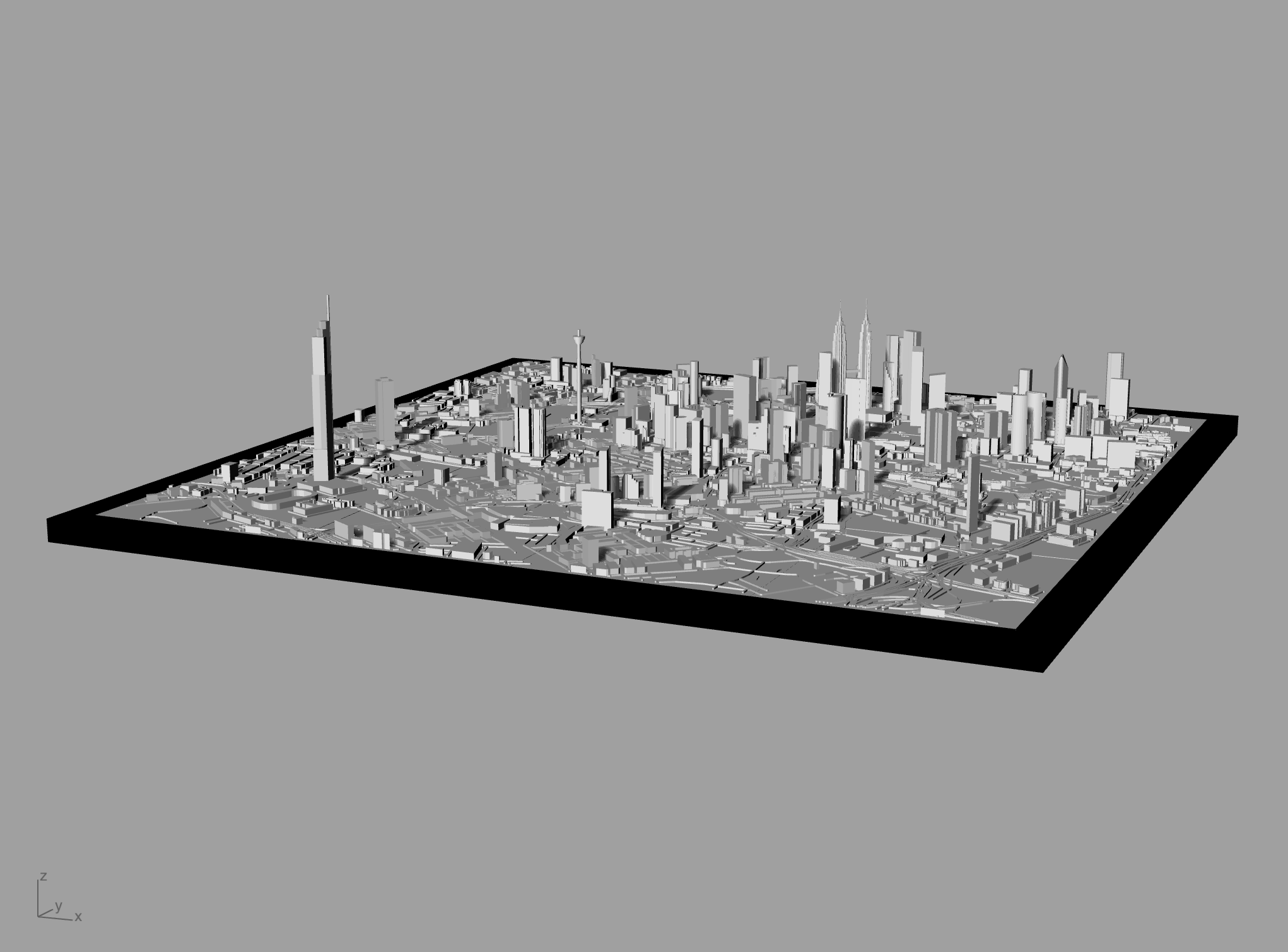 📁 3D Kuala Lumpur | Digital Files | 3D STL File | Kuala Lumpur 3D Map ...