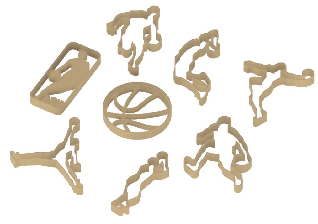 🏀 Basketball cookie cutter set NBA, lebron, jordan,...・ STL File for ・Cults
