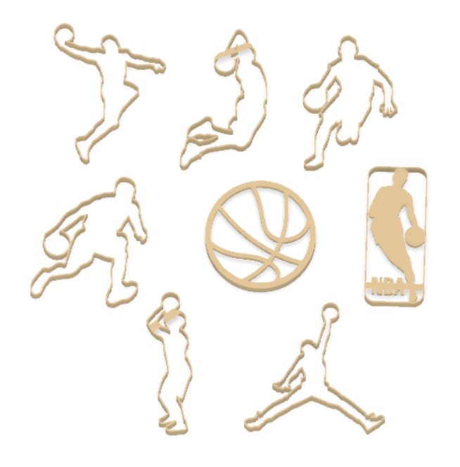 🏀 Basketball cookie cutter set NBA, lebron, jordan,...・ STL File for ・Cults