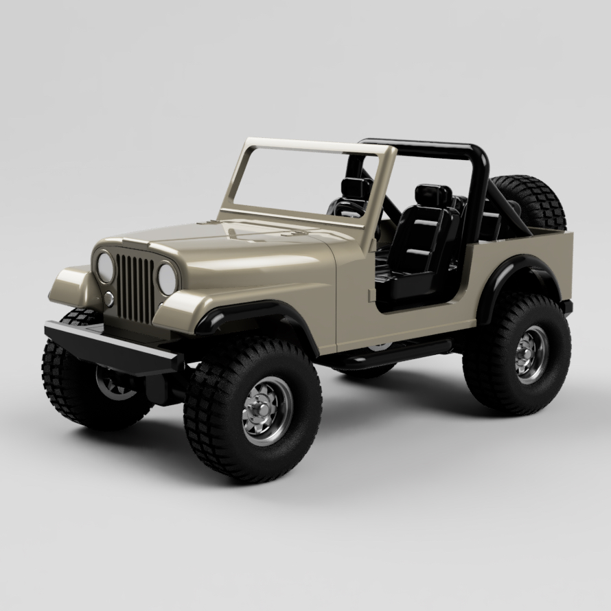 🚗 Abrir JEEP CJ7 con techo duro separado・Archivo STL para Impresión 3D ...