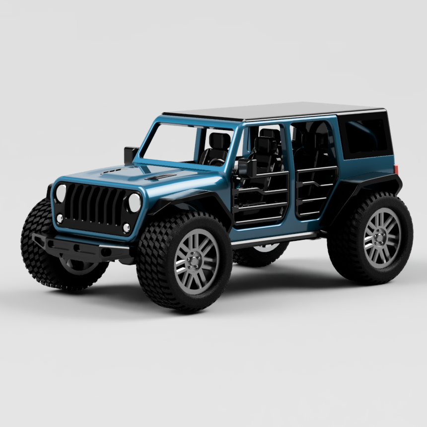 🚗 4-Door JEEP Wrangler with removable Hardtop・Free STL File for ・Cults