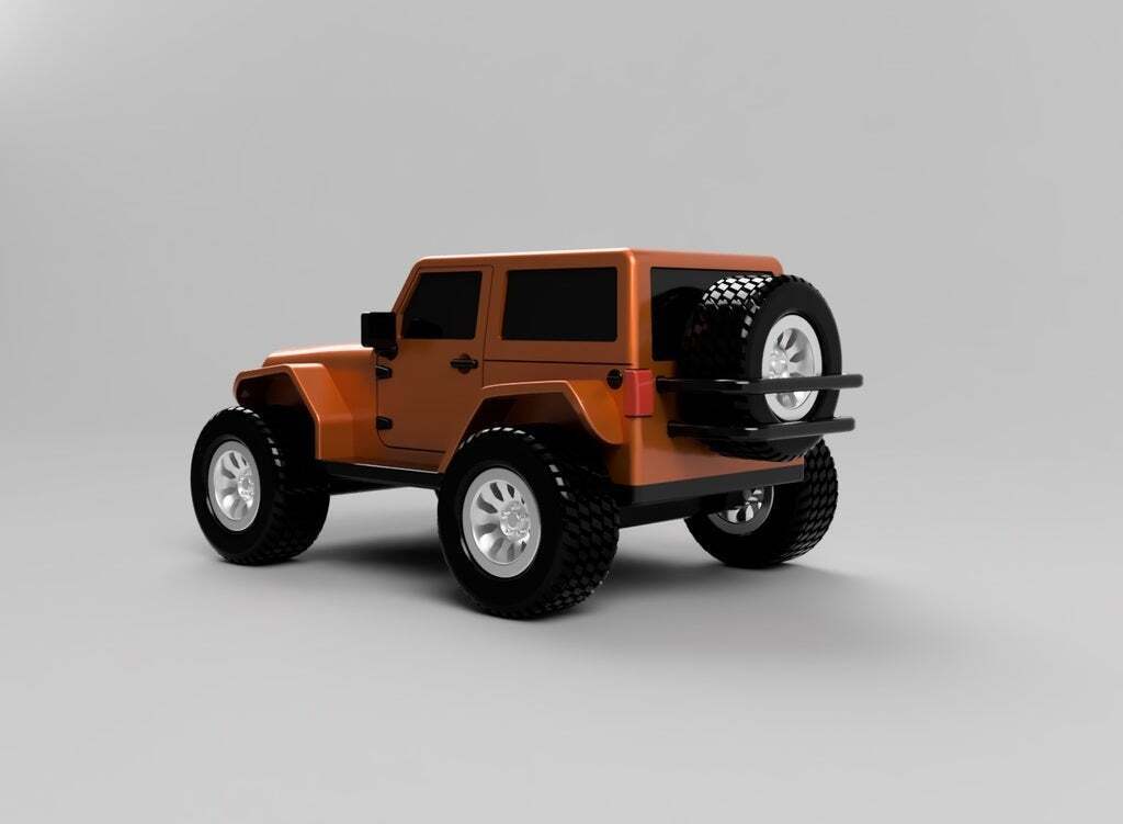 🚗 2-door JEEP Wrangler - fully printable・Free STL File for ・Cults