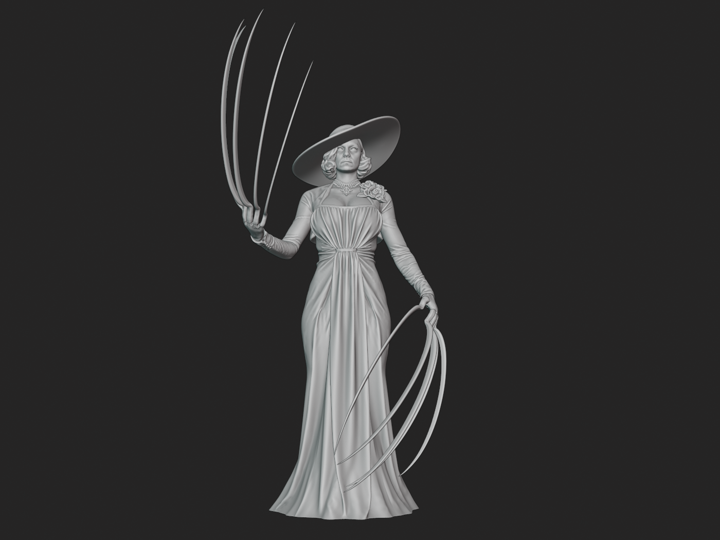 3D file Lady Dimitrescu with claws 👩 ・Design to download and 3D print・Cults