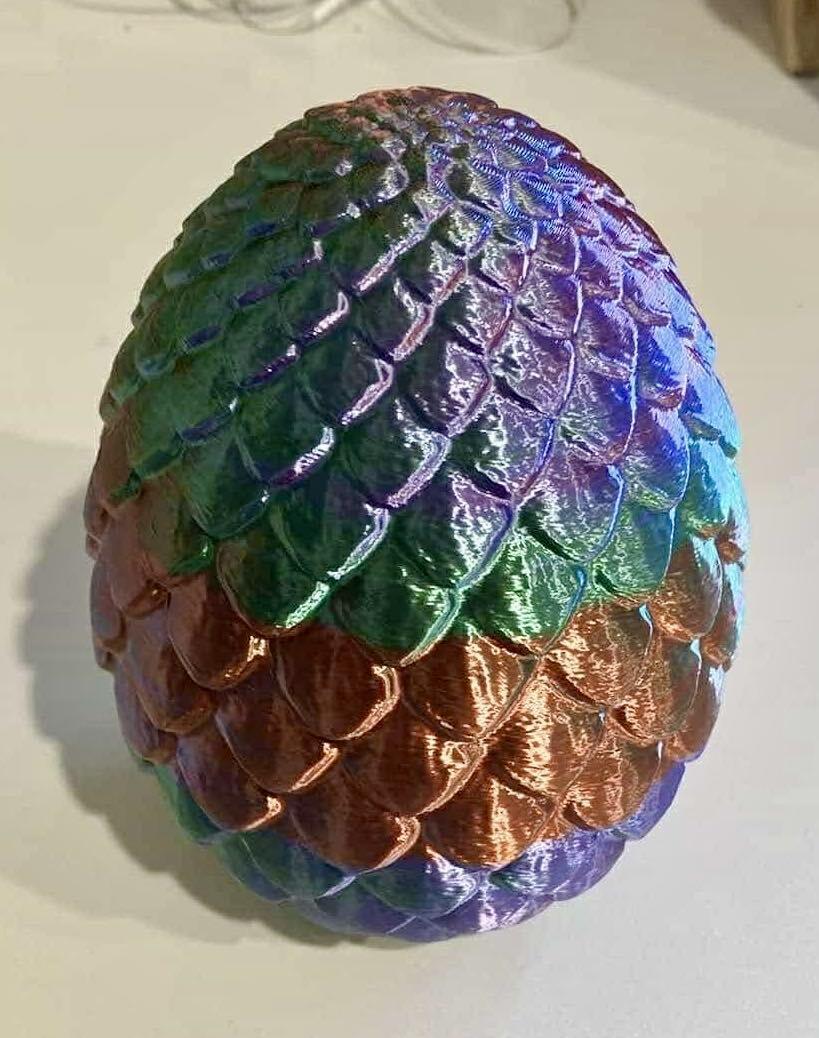 3D printed Solid Dragon Egg (remix of my threaded dragon egg)・Cults