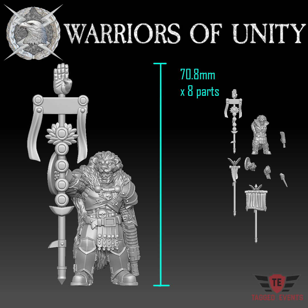 ⚔️ Warriors of Unity - Vexillarius Banner Bearer・ STL File for ・Cults