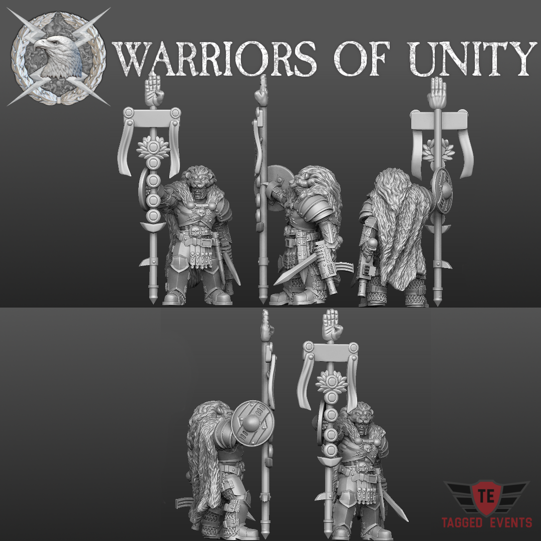⚔️ Warriors of Unity - Vexillarius Banner Bearer・ STL File for ・Cults