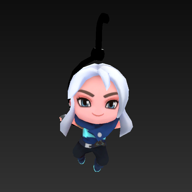 🗝️ Valorant Go Chibi Jett GunBuddy Keychain・ STL File for ・Cults