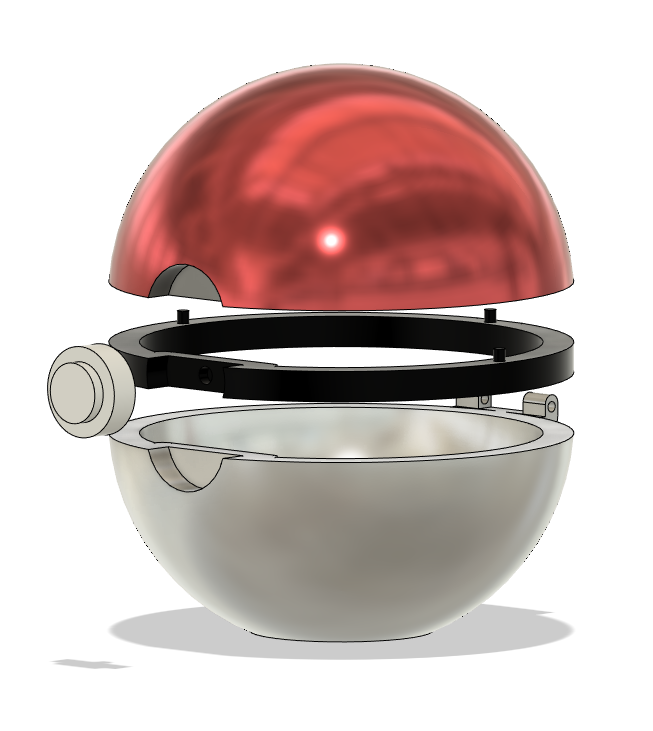 🐉 Pokemon Classic Pokeball (Hinged)・Free STL File for ・Cults