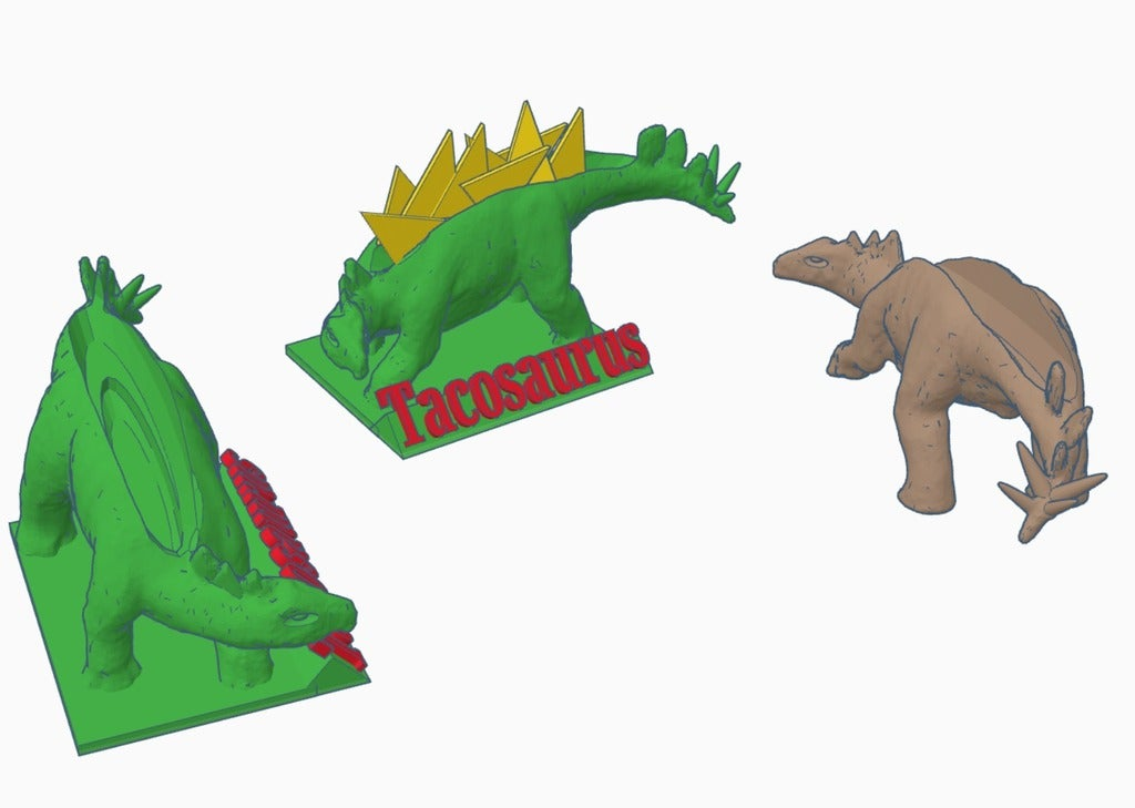 Бесплатный STL файл Tacosaurus - Stegosaurus 🎂 ・Шаблон для 3D-печати ...