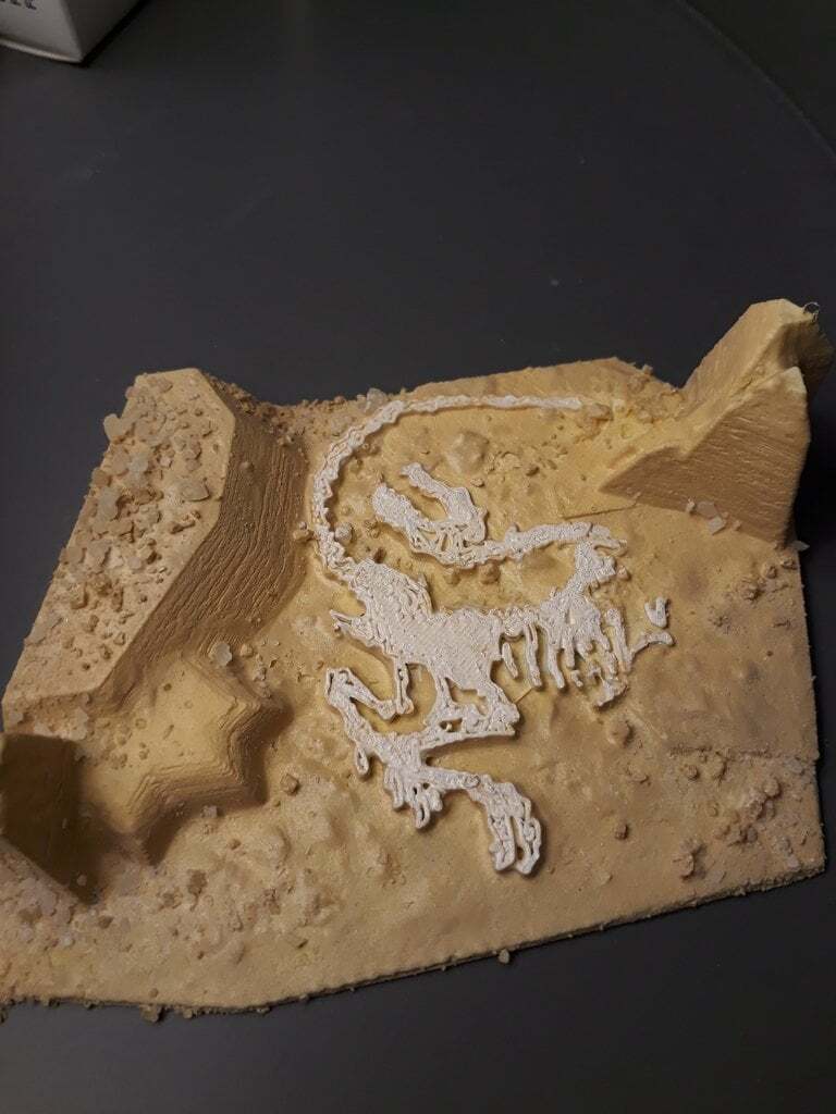 3D printing Velociraptor Fossil Excavation・Cults