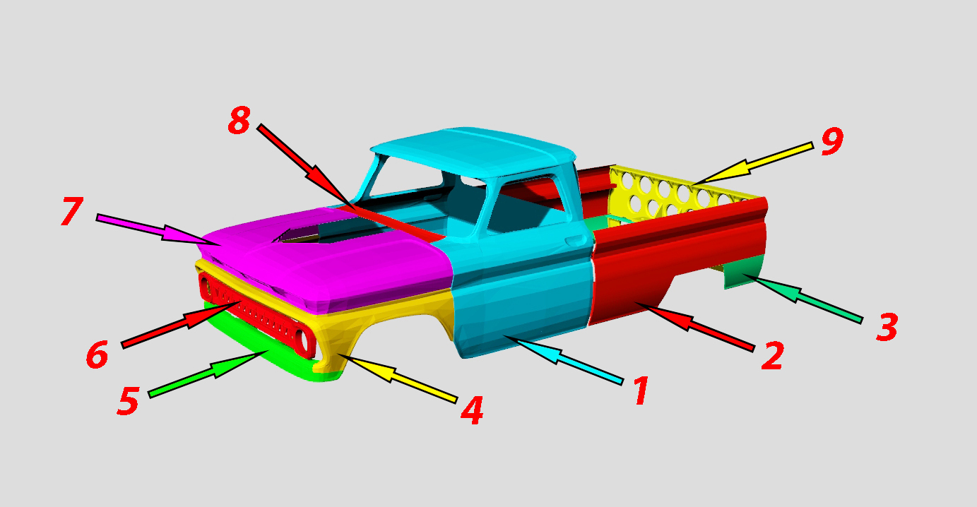 🚙 Chevrolet C10 Gasser 1:12・ STL File for ・Cults