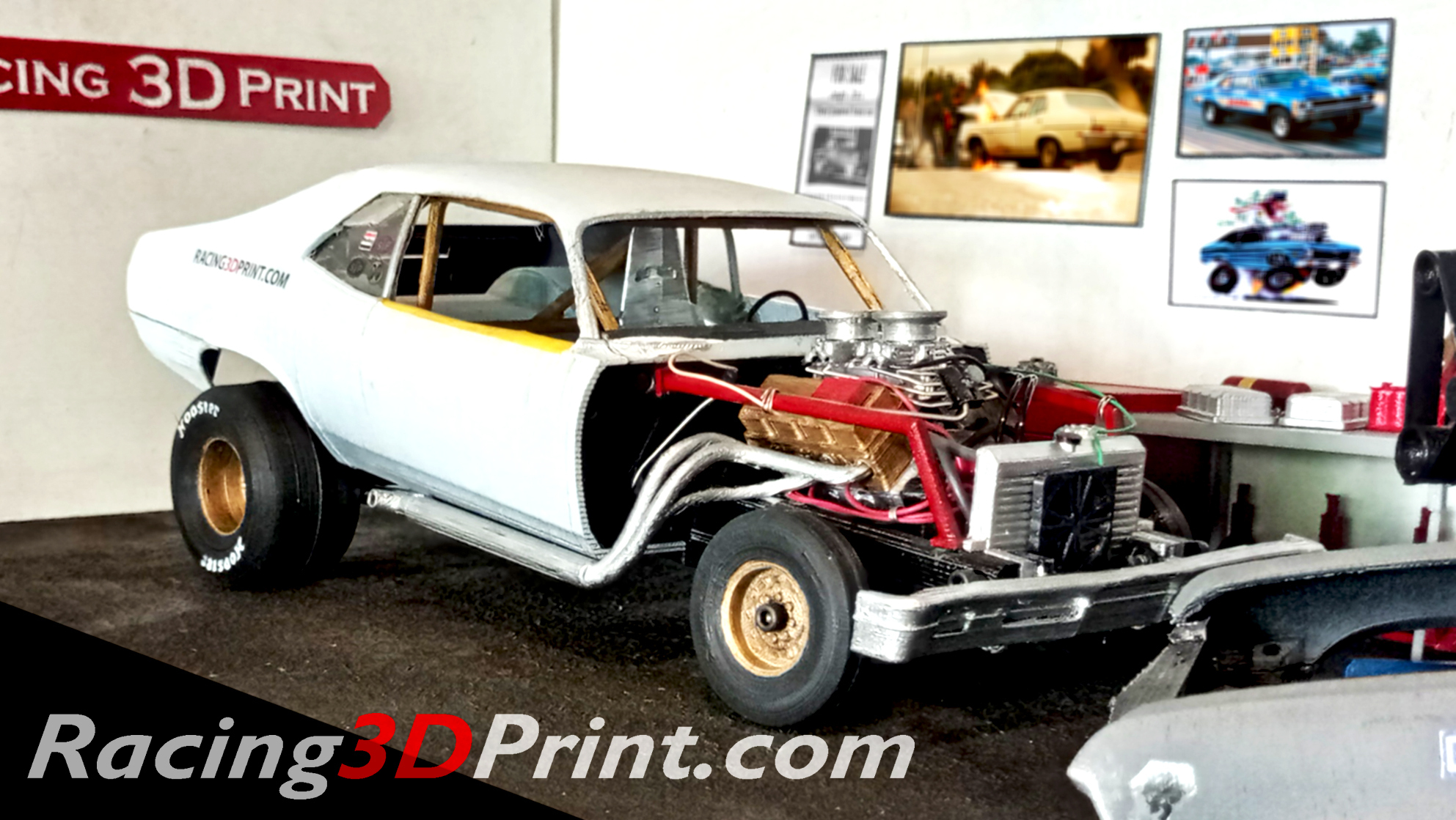 🚙 Chevrolet Nova Gasser Nitro Nova 1:12 Scale・ STL File for ・Cults