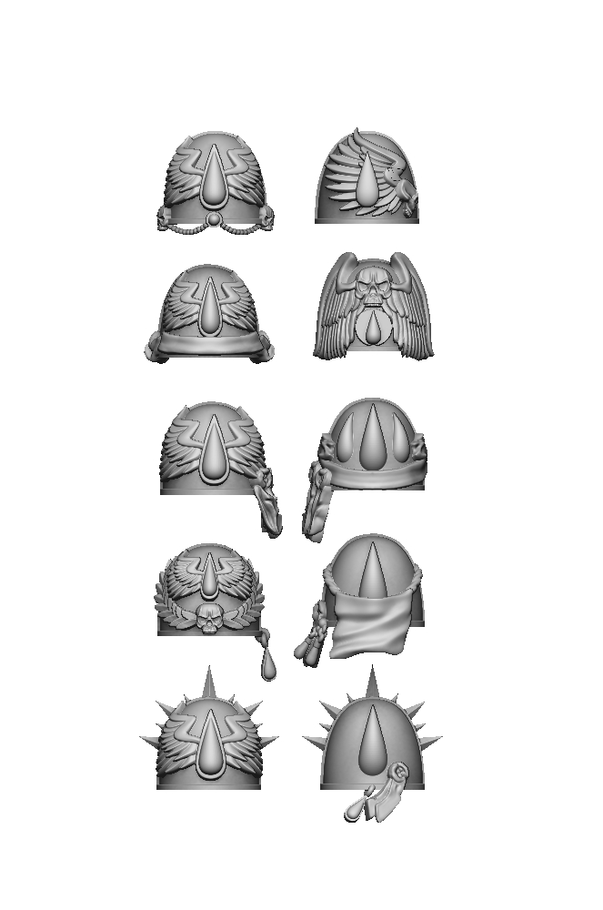 🩸 Pauldron Designs - Angels of Blood Space Vampires Shoulder Pads・ STL ...