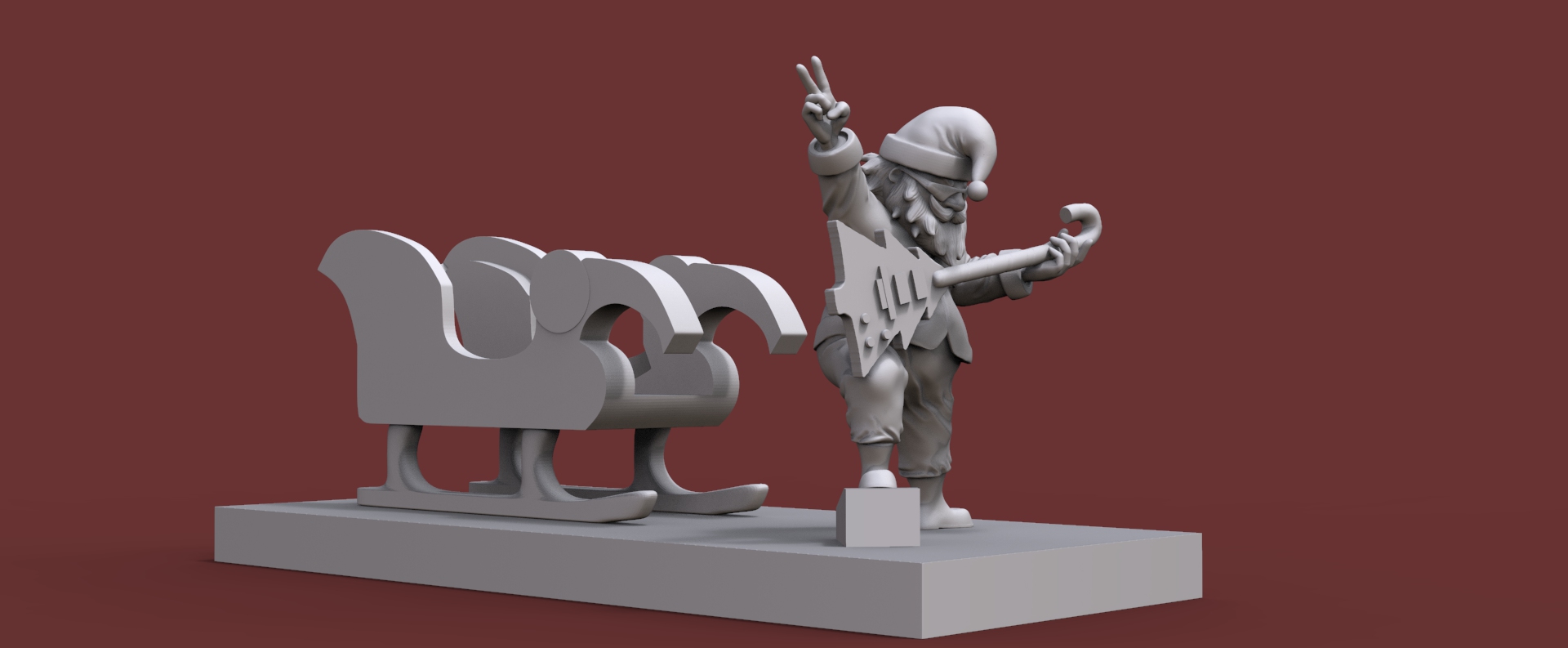 Fichier STL gratuit Santa Rockero 🎅 ・Modèle pour impression 3D à ...