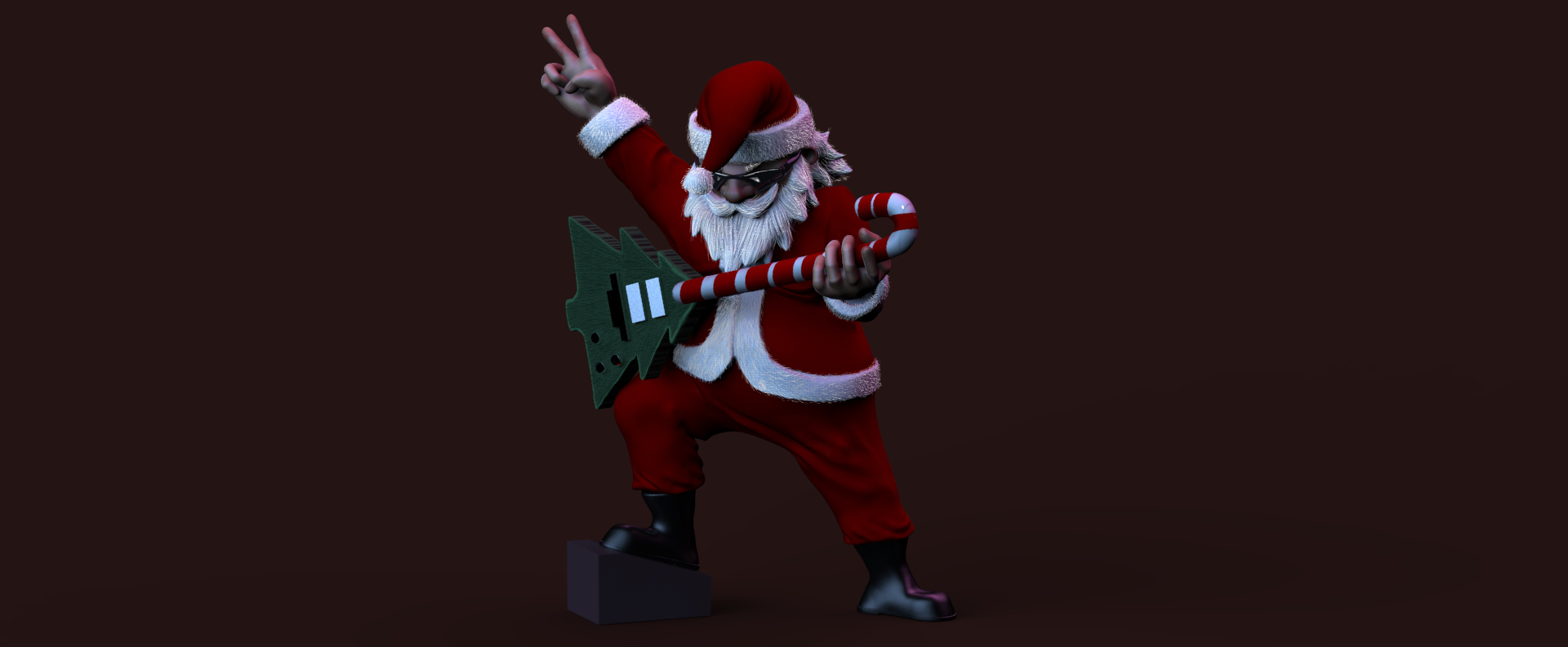 🎅 Santa Rockero・Free STL File for ・Cults