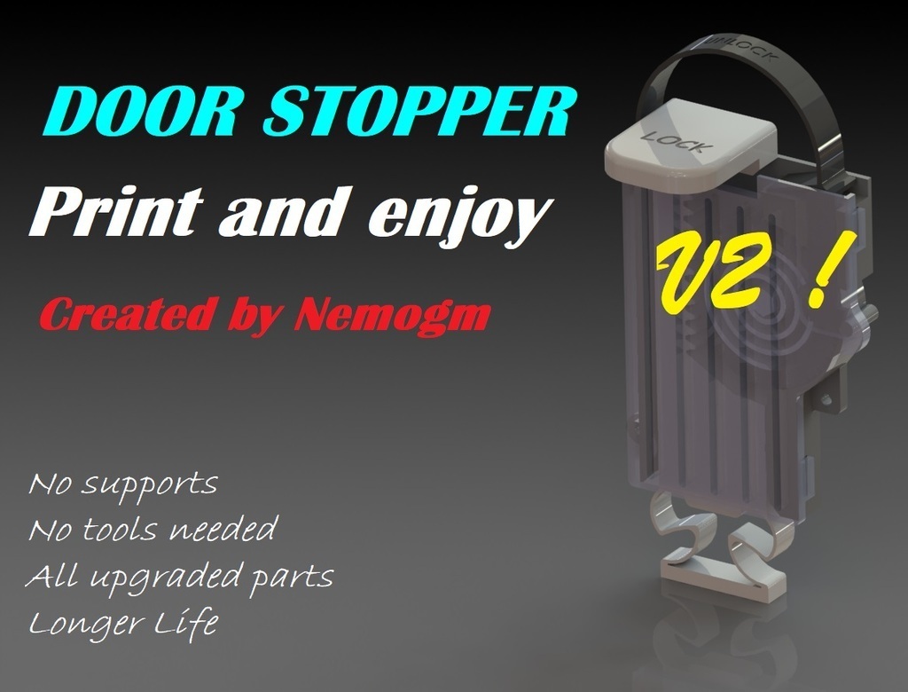 Free STL file DOOR STOP V2 - NEW DOOR STOPPER BY NEMOGM 🚪 (GCODE)・3D ...