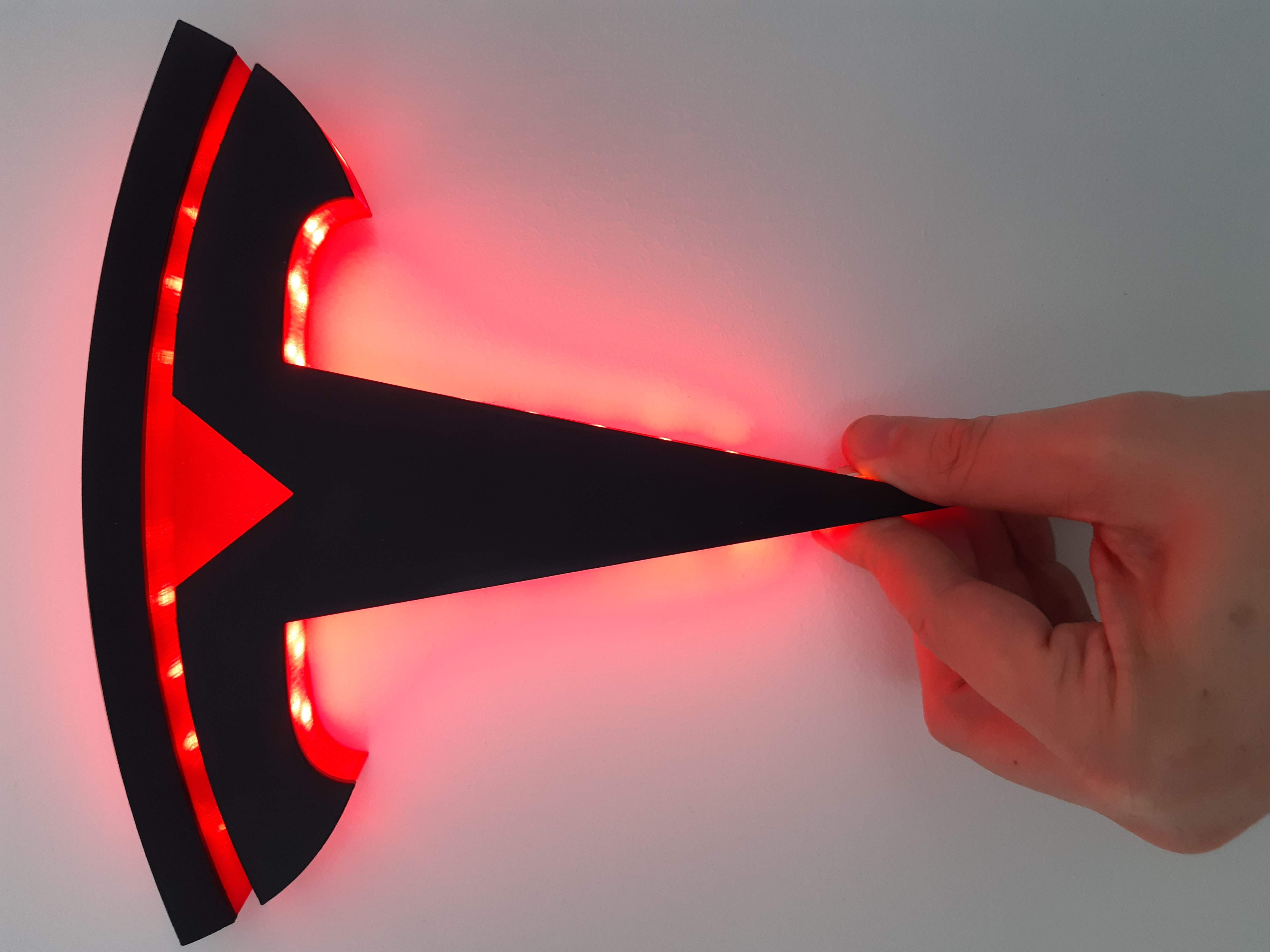 STL file Wall Lamp TESLA Logo 🔦 ・3D printer design to download・Cults