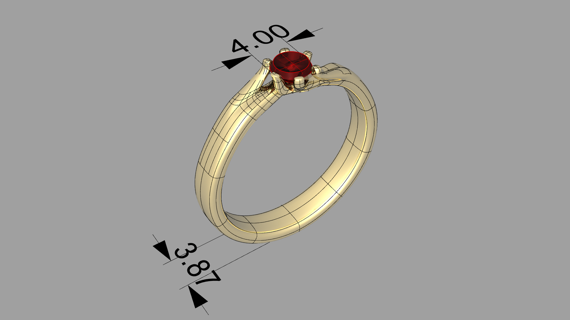 STL file Ring with 4mm stone 💍 (OBJ and 3MF)・3D printer model to ...